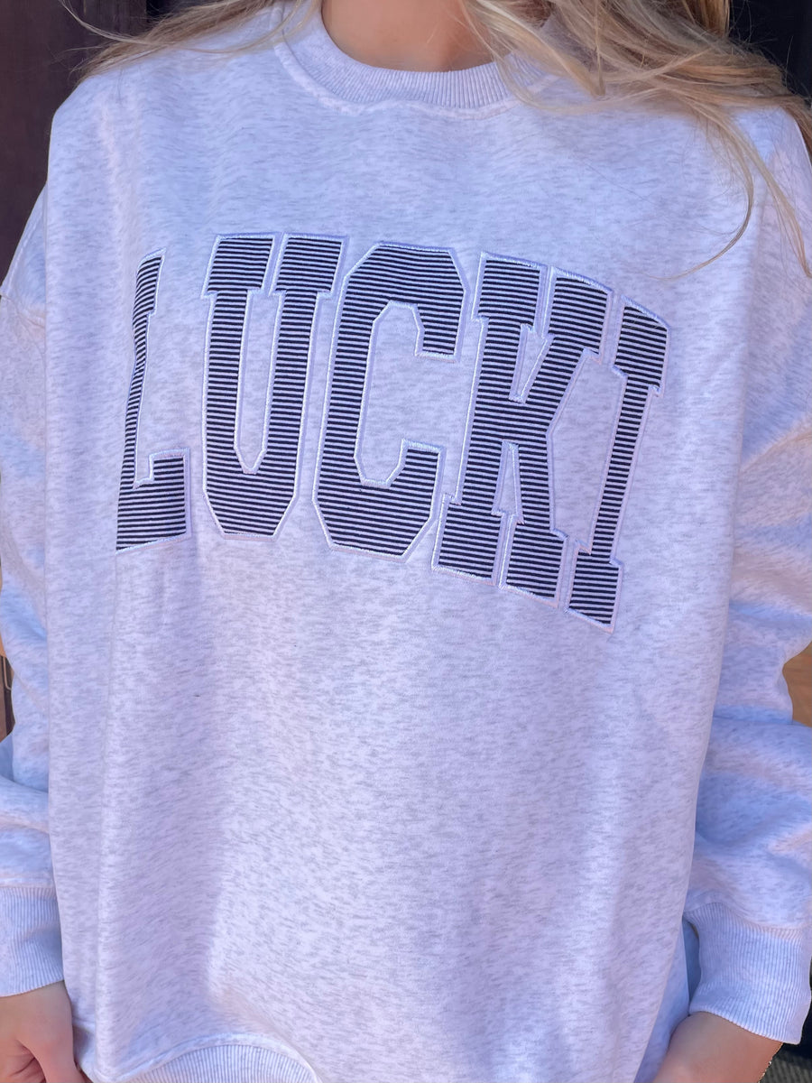 Lucki Navy Stripe Crewneck – Lucki Clover